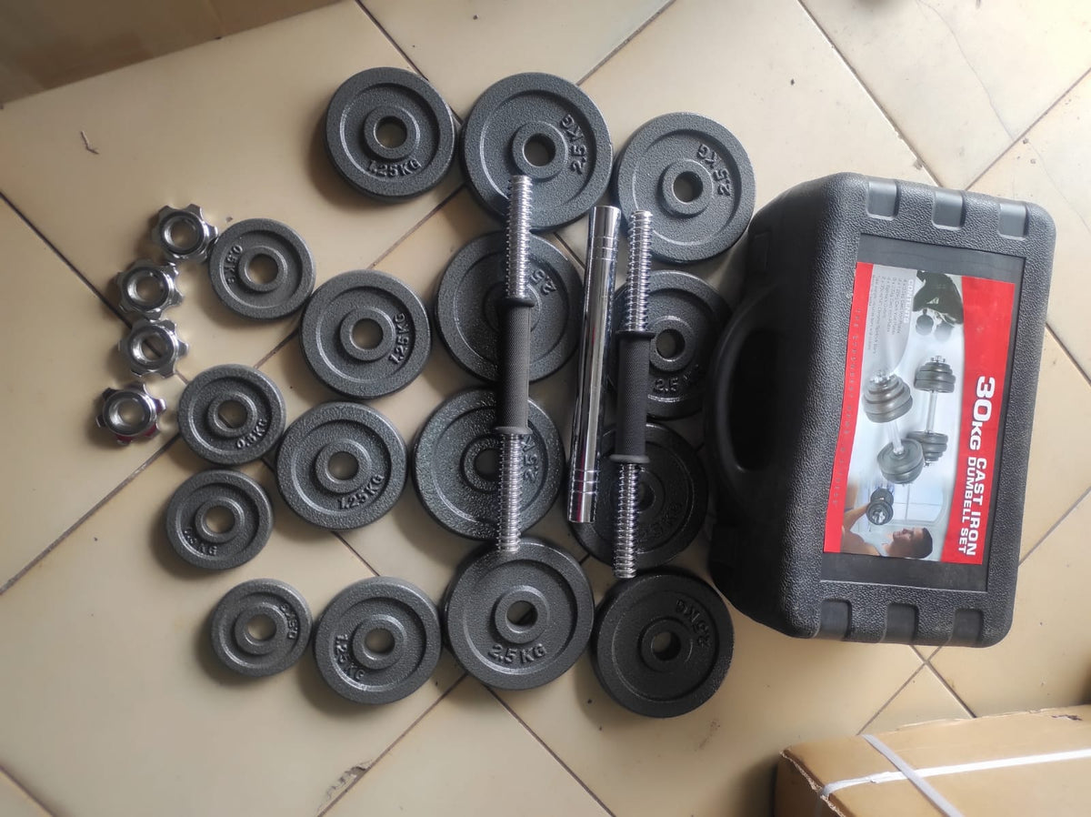 30KG Adjustable Dumbbell Set - Weight Training Made Easy – Afrofit GymStore